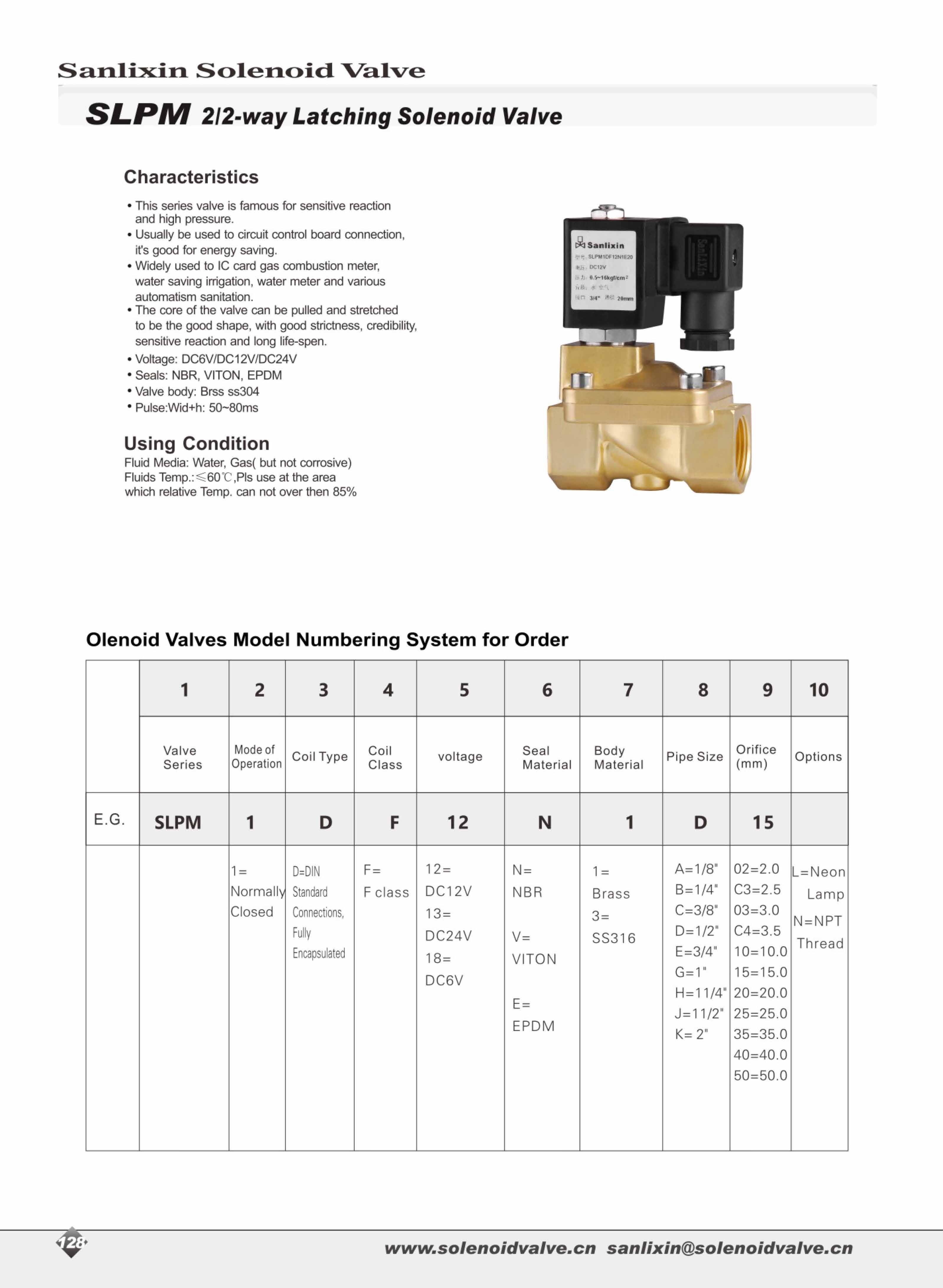 SLPM 2/2-way Latching Solenoid Valve from China manufacturer - Yuyao ...